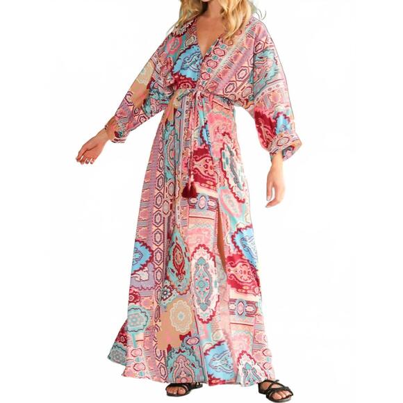 Aakaa | Dresses | New Aakaa Floral Maxi Dress In Pink | Poshmark
